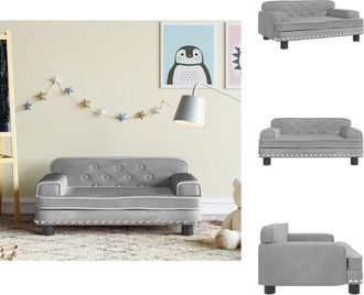 vidaXL Baby- & Kleinkindmöbel - Living Kindersofa Hellgrau 70x45x30 cm Samt