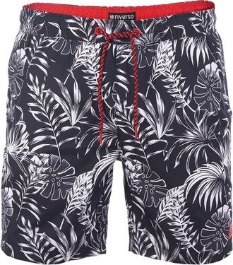 Riverso Badehose Herren RIVKai Regular Fit Badeshorts Schwimmhose Sporthose Kurze Hose Shorts Tunnelzug Taschen Sommer Strand Schwarz 5XL, Gr&ouml;&szlig;e:5XL, Farbe:Bl