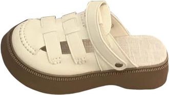 Generic Sandales romaines d&eacute;t&eacute; creuses d&eacute;contract&eacute;es r&eacute;tro polyvalentes &agrave; fond &eacute;pais Sandales de plage en caoutchouc pour femme, kaki, 38.5 EU