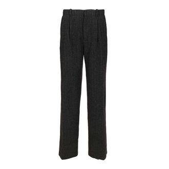 Durazzi Milano Gestreifte Bundfaltenhose - - Trousers - Damen - Grau - M