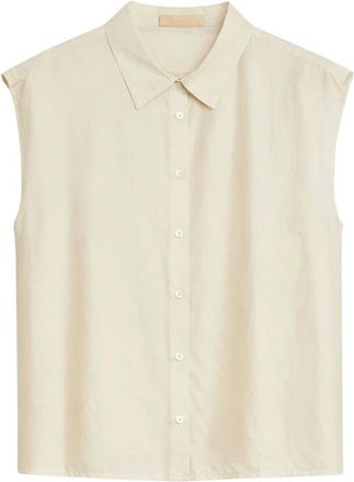 iBlues Femme, Blouses et Chemises, Beige, Taille: 38 FR Chemisier en soie sans manches