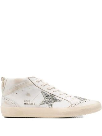 Golden Goose Low-Top Sneaker - Mid-Top Sneakers With Glitter Star - Gr. 35 (EU) - in Wei&szlig; - f&uuml;r Damen