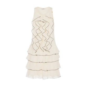 Elisabetta Franchi Damen, Kleider, Beige, MGr&ouml;&szlig;e