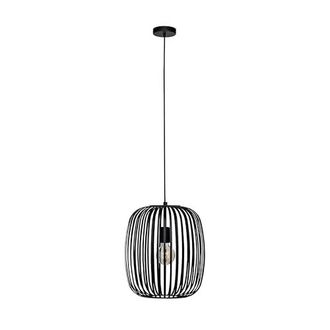 Eglo Hängelampe Romazzina, Esstisch Pendelleuchte 1-flammig, Esszimmerlampe aus Metall in Schwarz, Hängeleuchte mit E27 Fassung