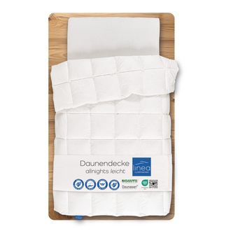 Linea by b&ouml;hmerwald - allnights - kuschelige Bettdecke leicht, 155x220, 100% Neue Federn & Daunen, Allergiker geeignet, waschbar bis 60&deg;C, in Deutschland pr