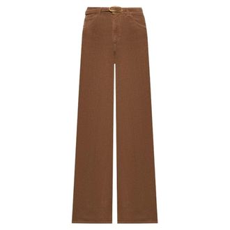 Twinset Pantalon large en velours c&ocirc;tel&eacute; Nut - Femme - Pantalons - Brun - Taille: 40 FR