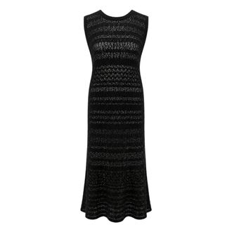 Akep Femme, Robes, Noir, Taille: 44 FR Striped Sleeveless Long Dress