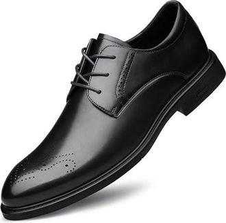 Generic Chaussures Derby en Cuir à Lacets et Bout Rond for Homme, Semelle en Caoutchouc, Talon carré, antidérapantes, Basses, Classiques(Noir,39 EU)