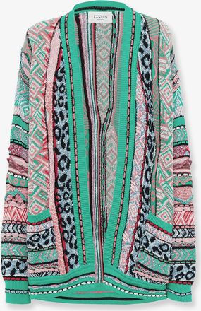 Laneus Multicolor jacquard cotton cardigan - LANEUS - gender_Woman