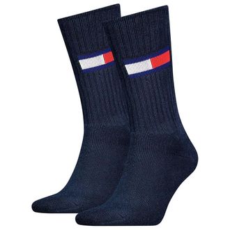 Tommy Hilfiger Unisex Crew Socken, Marineblau, 43/46 (2er Pack)