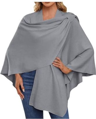 Generic Poncho Femme Hiver Chaud Chale Femme Hiver Chaud Cape Femme Effet enveloppant Poncho Grande Taille Tricot&eacute; &Eacute;l&eacute;gant Automne-Hiver Pour Femmes