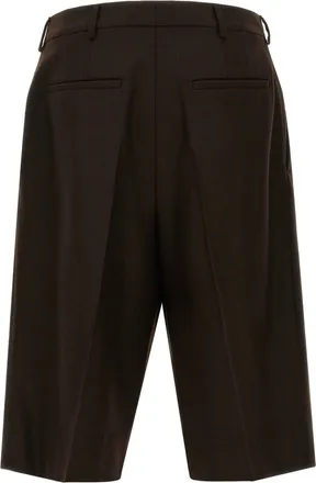 Saint Laurent Combed Wool Flannel Bermuda Shorts - Brown