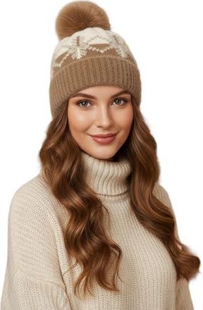 Generic Bonnet Femme Hiver Bonnet Femme Chapeau Femme Hiver Confortable Classique - Hiver Tricot Doubl&eacute; Polaire Ultra-Chaud, Protection Oreilles Thermique, Pa