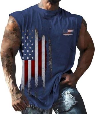 Generic Débardeurs pour homme USA 2025 - Débardeur athlétique patriotique - Débardeur de sport sans manches - Débardeur athlétique - Pour entraînement de plag