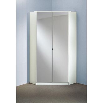 PEGANE Pegane - Armoire dangle, meuble de rangement avec miroir coloris blanc cass&eacute;, blanc - Longueur 95 x Hauteur 198 x Profondeur 95 cm