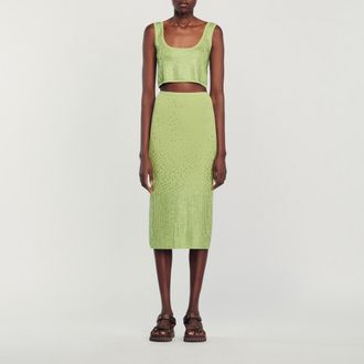 Sandro Jupe midi orn&eacute;e de strass