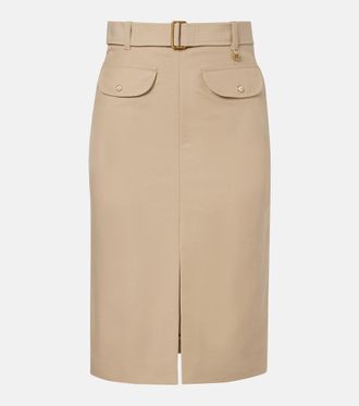 Moncler Jupe crayon en coton &agrave; ceinture