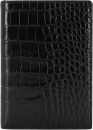 Tom Ford Homme, Accessoires, Noir, Taille: ONE Size Portefeuille en cuir &agrave; imprim&eacute; crocodile