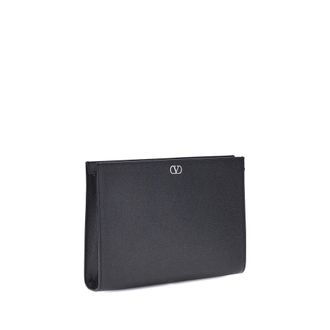 Valentino Garavani Mens Black Calf Leather Bos Taurus Wallet