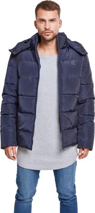 Urban Classics Herren Hooded Puffer Jacket Jacke, Navy, XXL