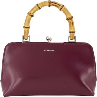 Jil Sander Bambus Tasche - Leder - Burgund - - Bags - Damen - Rot - ONE SIZE