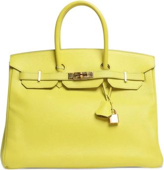 Hermès sac cabas Birkin 35 en cuir - Jaune
