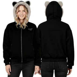 Generic Vestes dhiver pour femmes | Capuche chaude à oreilles de chat - Manteau dhiver épais rembourré à manches longues avec poches, pour vêtements de rue, N