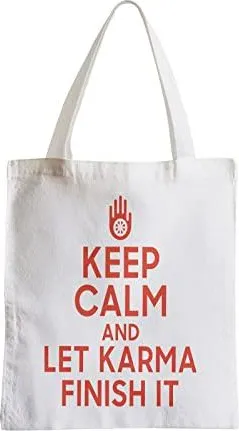 Fabulous Grand Sac Shopping Plage Etudiant Keep Calm and Let Karma Finish It Inde Yoga Meditation