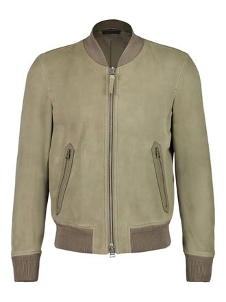 Tom Ford veste bomber en daim - Vert