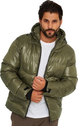 SOULSTAR Herren warme Winterjacke mit Kapuze kurze Steppjacke Outdoorjacke Pufferjacke &Uuml;bergangsjacke Mens Jacket S2_MJ-ISAIAH-Olive-XXL