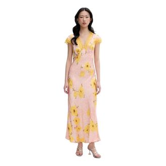 Never Fully Dressed Gebl&uuml;mtes Maxikleid - - Dresses - Damen - Rosa - M