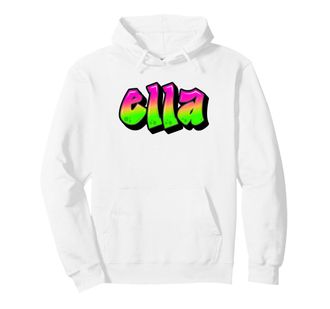 BDAZ Ella Graffiti Personalisierter Name Gr&uuml;n Rosa Frauen M&auml;dchen Pullover Hoodie