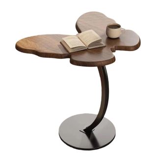 Yagosodee C-Form Beistelltisch, C-f&ouml;rmiger Beistelltisch Couch Sofatisch Wohnzimmertisch mit Metallgestell gro&szlig;e Oberfl&auml;che Schmetterlingsf&ouml;rmiger f&uuml;r Kaffee un