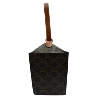 Celine Sac &agrave; main Triomphe en toile Pre-owned - Femme - Pre-owned - Brun - Taille: ONE Size