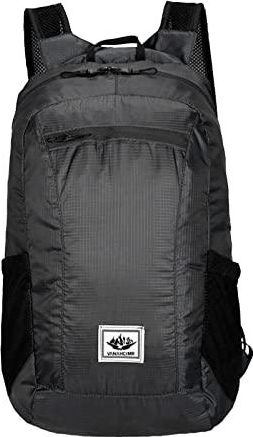 Generic Sac &agrave; dos &agrave; crochet sac &agrave; dos dext&eacute;rieur grande capacit&eacute; l&eacute;ger imprim&eacute; voyage sport sac &agrave; dos maternelle, Noir, taille unique