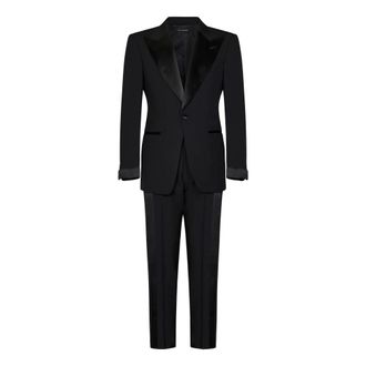 Tom Ford Homme, Costumes, Noir, Taille: S Blazer et Pantalon Noir &agrave; Bouton Unique