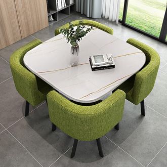 Generic 5-teiliges Esszimmer-Set, runder Tisch und 4 St&uuml;hle, K&uuml;chentisch, Fr&uuml;hst&uuml;cksbar, Konferenztisch f&uuml;r Esszimmer, K&uuml;che, B&uuml;ro