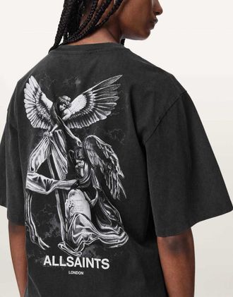 AllSaints Seraph Amelie - T-shirt &agrave; manches courtes - Noir d&eacute;lav&eacute;