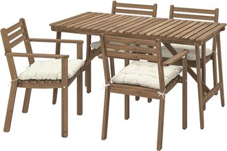IKEA ASKHOLMEN Tisch+4 Armlehnstühle/außen