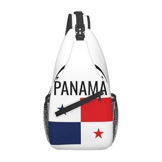 Generic Drapeau Du Panama Sac Banane Pratique Sacoche Epaule Antivol Sac Poitrine Pour Randonn&eacute;e Camping Cyclisme