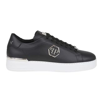 Philipp Plein Homme, Chaussures, Noir, Taille: 41 EU Leather Lo-Top Baskets Hexagon