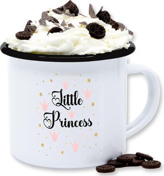 Shirtracer Emaille Tasse Blechtasse - Tassen - Little Princess | Kleine Prinzessin | Geschenk M&auml;dchen - 300 ml - Wei&szlig; Schwarz