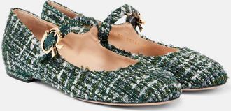 Gianvito Rossi Mary-Jane-Ballerinas Mary Ribbon aus Bouclé