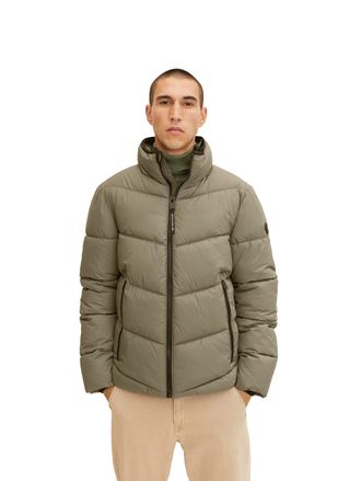 Tom Tailor Herren Puffer Jacke mit Stehkragen 1032482, 10415 - Dusty Olive Green, XXL