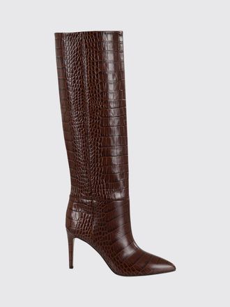PARIS TEXAS Bottes hautes en cuir emboss&eacute; crocodile &agrave; talon aiguille