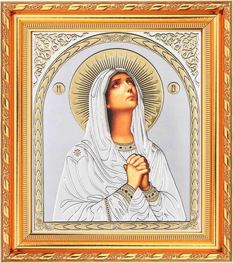 NKlaus Deva Maria - Ikone im Rahmen mit Glas 21x18cm christlich - Ikonografie 16570