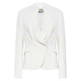 Silvian Heach Femme, Vestes, Blanc, Taille: 34 FR Giacca doppiopetto revers morbidi e dettagli raffinati