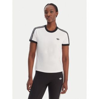 adidas T-Shirt 3-Stripes KD3683 Wei&szlig; Slim Fit