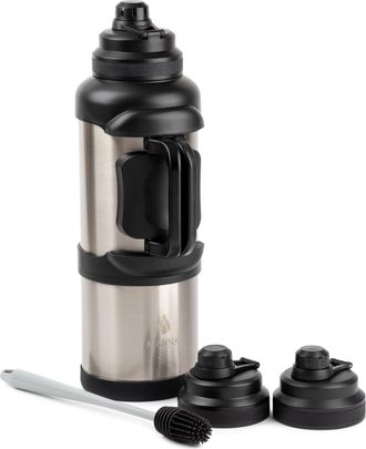 Manna Titan Vakuumisolierter Krug aus Edelstahl mit 2 extra Deckeln und einer ultimativen Flaschenb&uuml;rste, 4 l, Edelstahl