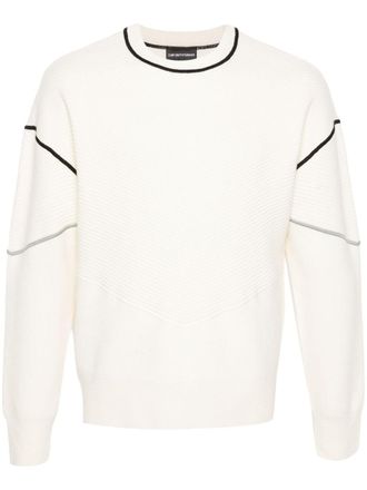 Emporio Armani pull à détails nervurés - Tons neutres